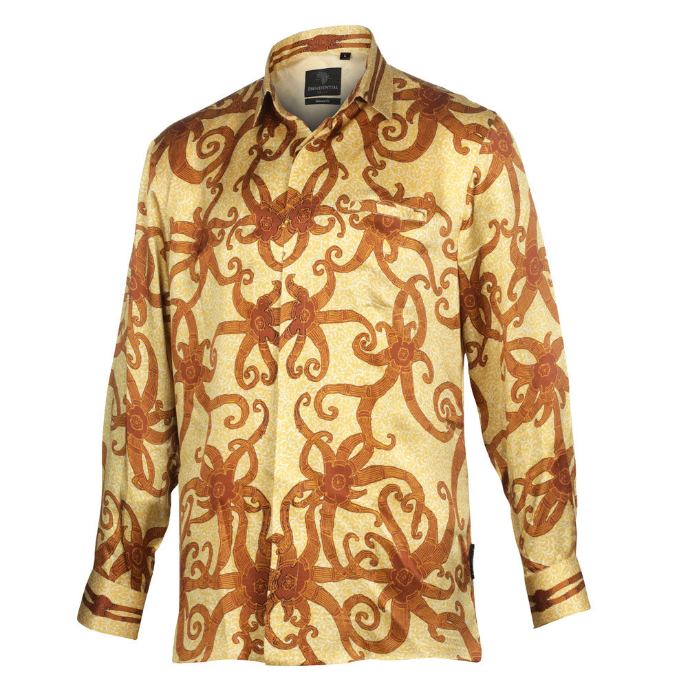 Madiba's World Cup Men's Long Sleeve Iconic 100% Silk Shirt ...